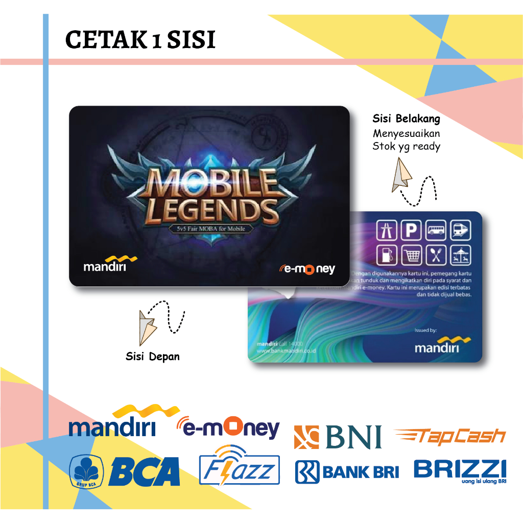 Jual KARTU EMONEY GAME MOBILE LEGENDS LOGO EMONEY MANDIRI FLAZZ BCA GEN ...