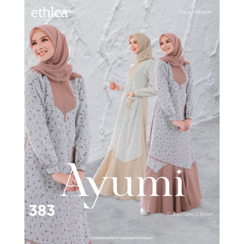 Jual Ayumi Series Gamis Daily Ayumi 383 Valdena Katun Motif | Shopee ...