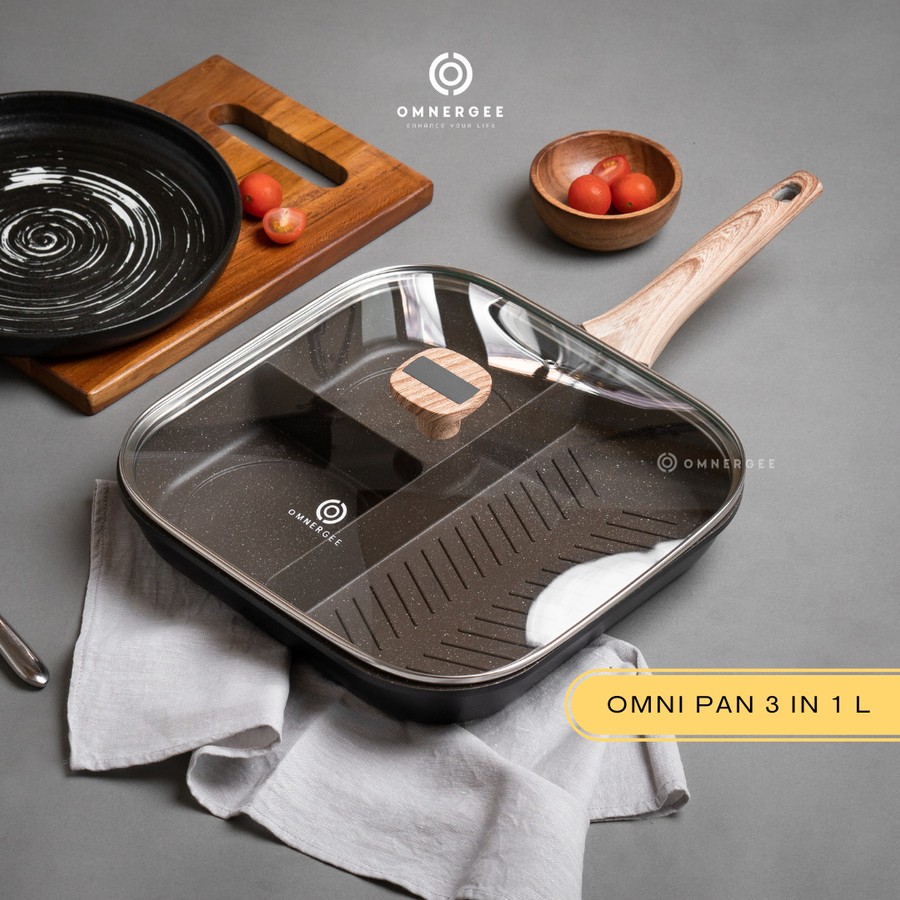 Jual Omnergee Omni Pan 3 in 1 L with Lid - Wajan Panci Pan Tutup Kaca ...