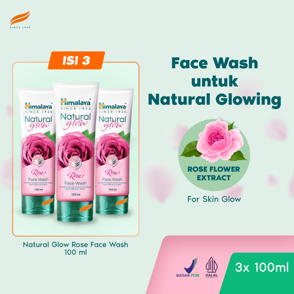 Jual ( Bundle isi 3 ) Himalaya Natural Glow Rose Face Wash 100ml ...
