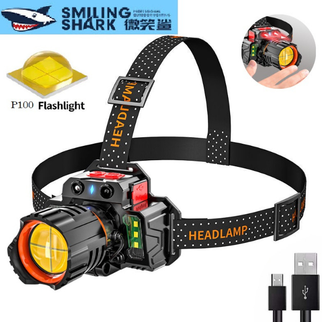 Jual SENTER KEPALA LED SMILING SHARK TD-6020 LED P100 - BISA ZOOM ...