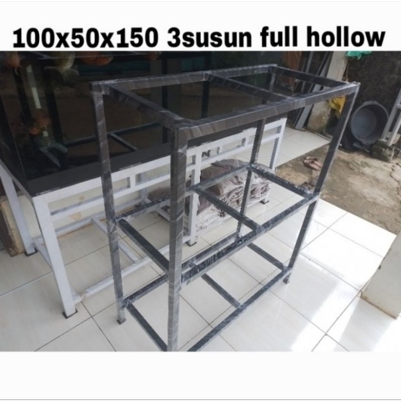 Jual rak aquarium murah ukuran 100x50 3susun full hollow | Shopee Indonesia