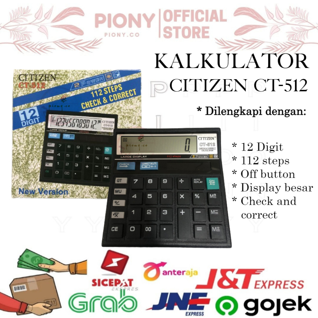 Jual KALKULATOR CITIZEN CT 912 CT 712 CT 914D CT 9200CW CT 840L CT 6999 ...
