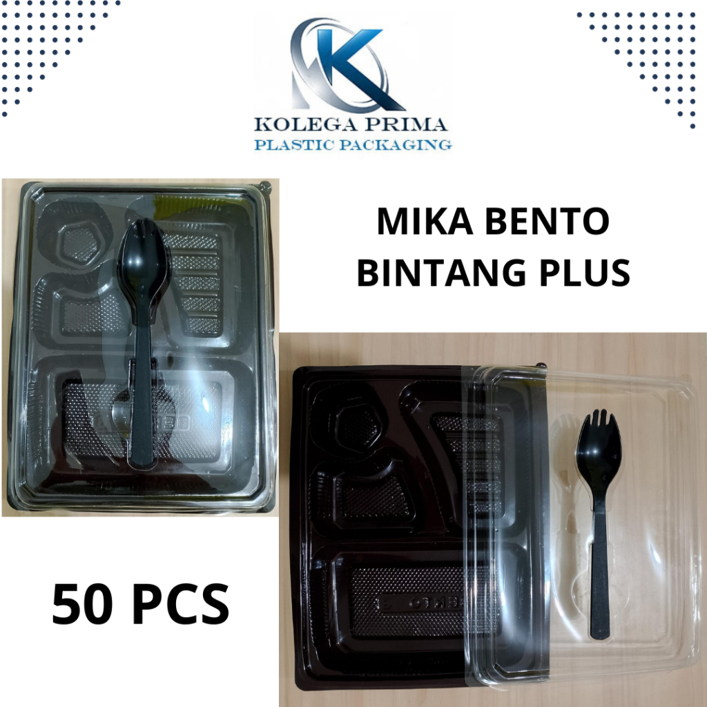 Jual MIKA BENTO BINTANG PLUS/ MIKA BENTO SG NEW/ TRAY BENTO MURAH ISI 50SET | Shopee Indonesia