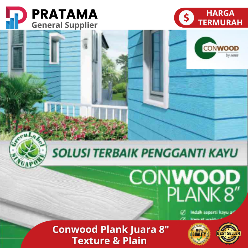 Jual lisplank papan semen Conwood Plank Juara 8" LISPLANG Texture ...