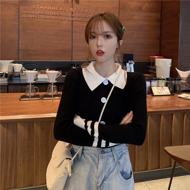 Jual AJW Atasan Wanita Lengan Panjang Korean Style Kekinian Rajut Tebal Oversize XBE | Sweater ...