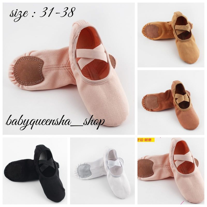 Jual kode AAA+ sepatu ballet anak dewasa premium polos/sepatu ballet ...