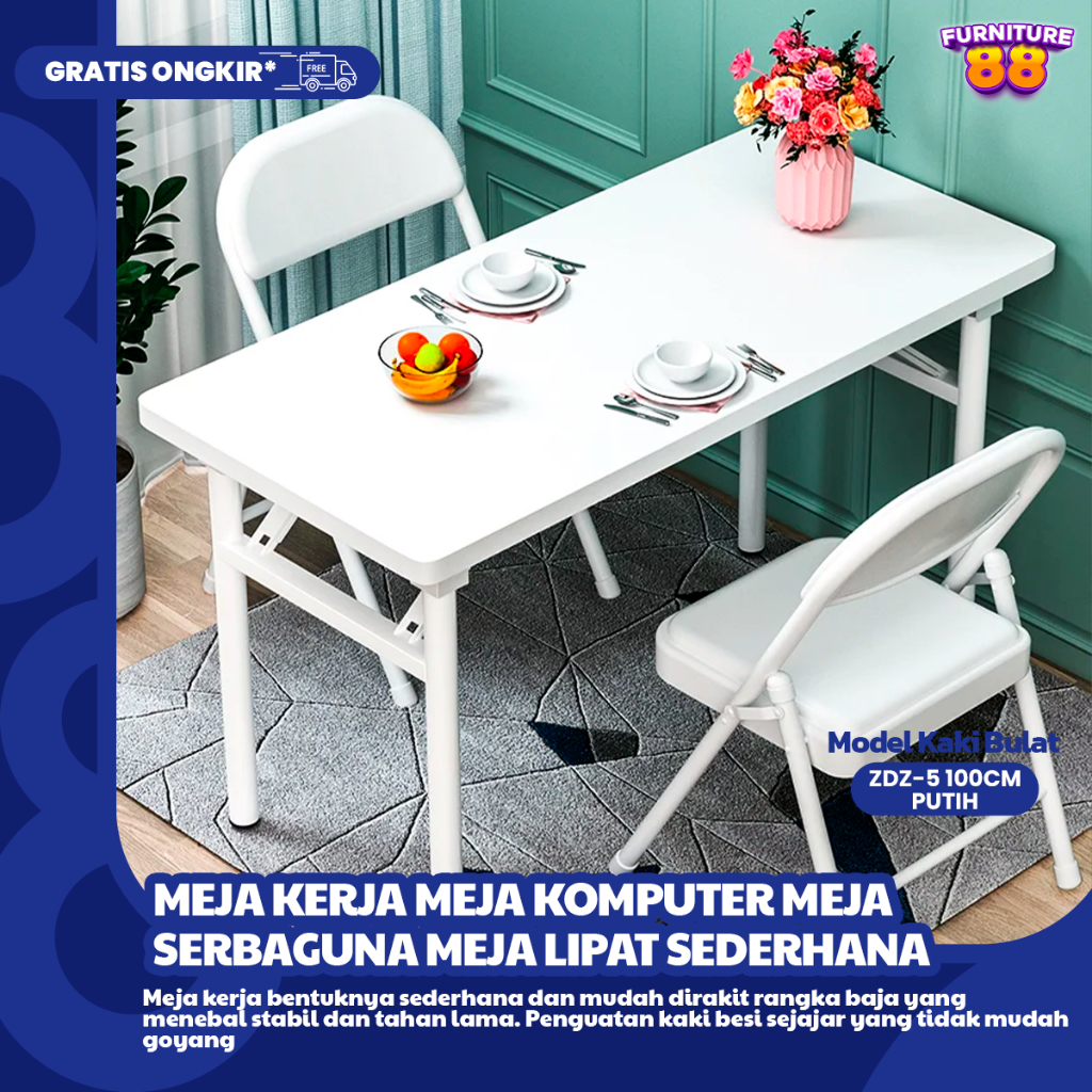 Jual Furniture88 Meja Lipat Portable Meja Belajar Meja Kantor Besi Meja Pelatihan Meja Lipat ...
