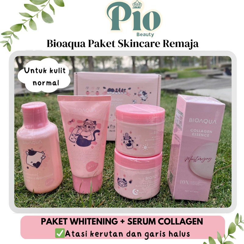 Jual PROMO PAKET REMAJA BIOAQUA Milk Niacinamide Glowing & Brightening ...