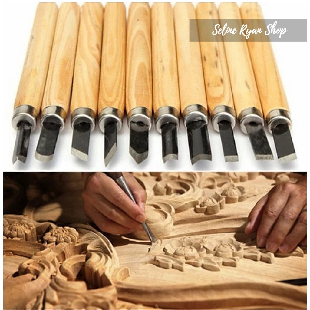 Jual 1 SET Pisau Ukir / Alat Pengukir Kayu & Clay Set / Pahat Tatah ...