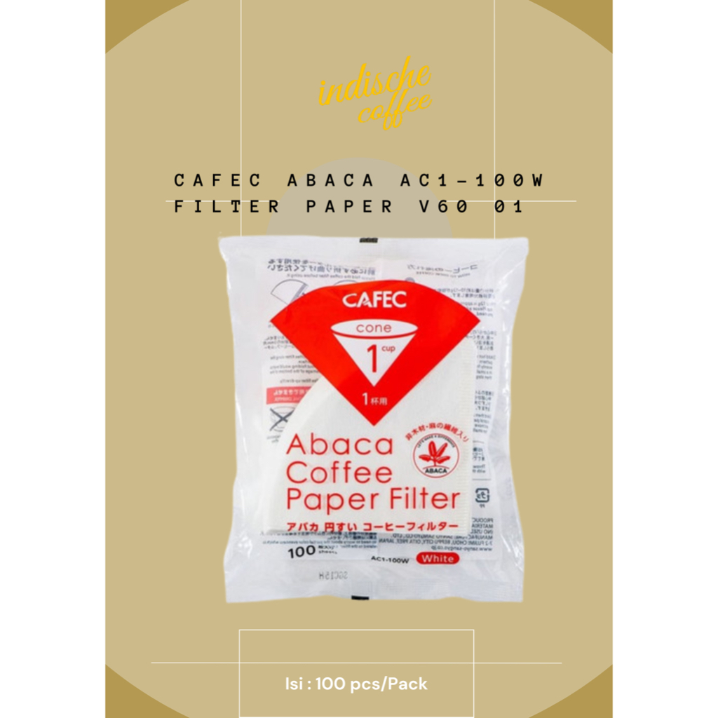 Jual PAPER FILTER V60 01 CAFEC ABACCA AC1-100W | Shopee Indonesia