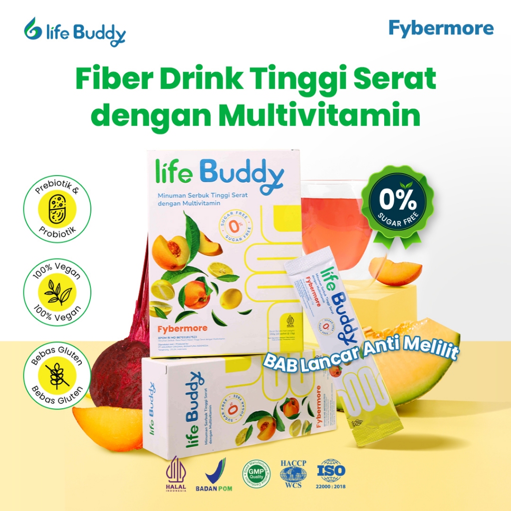 Jual Life Buddy Fybermore Fiber Drink 15g Minuman Fiber untuk Diet ...