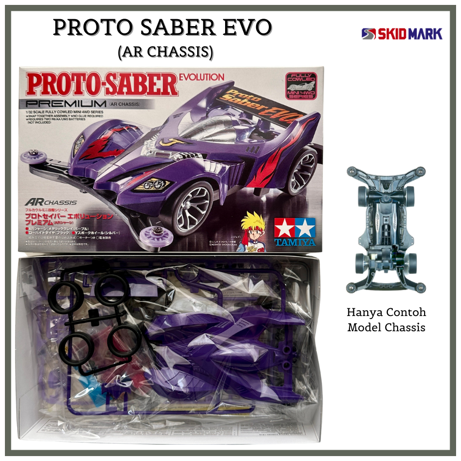 Jual Mobil Rakit Tamiya Mini 4WD - Proto Saber Evo AR Chassis (ORIGINAL ...