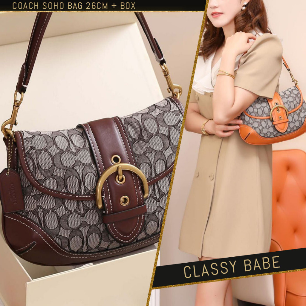 Jual TAS C0ACH SOHO 26CM + BOX IN SIGNATURE CANVAS (PLATINUM 1:1) (CB ...