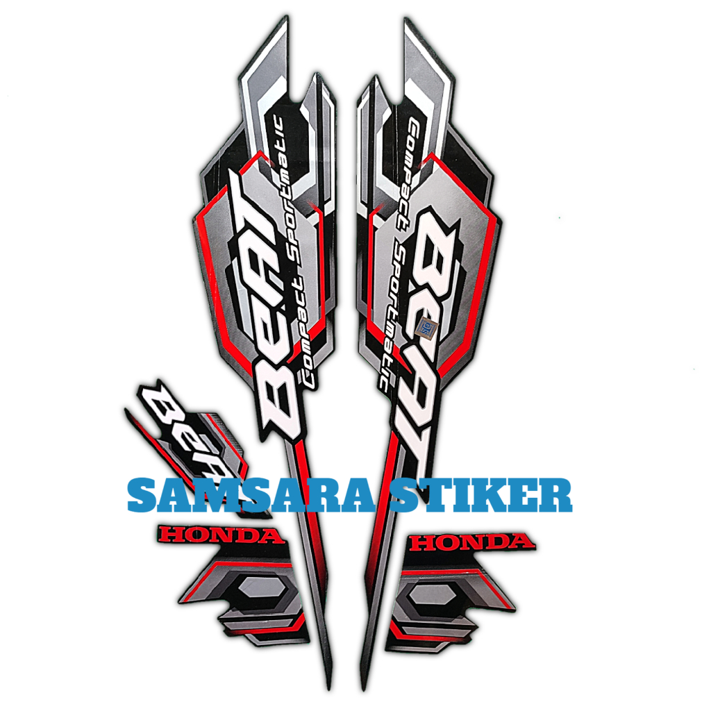 Jual STICKER STRIPING MOTOR HONDA BEAT KARBU 2008 HITAM STANDAR FULL ...