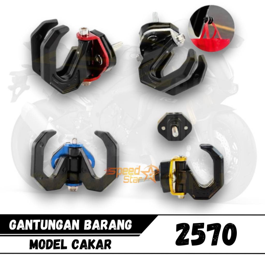 Jual Gantungan Barang Motor Stelan 2 Cabang CNC Model Tanduk Gajah ...