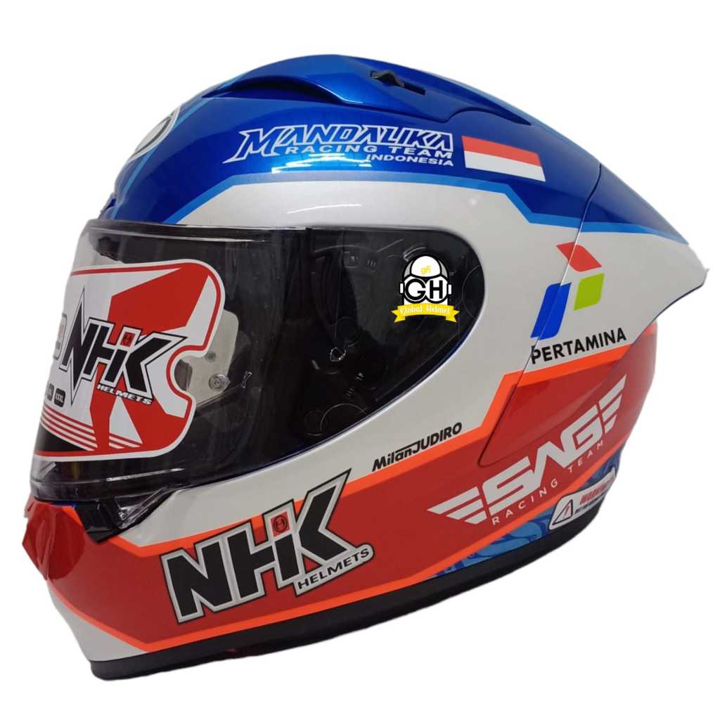 Jual NHK HELM GPR TECH STREET MANDALIKA BLUE MD GP R TECH | Shopee ...