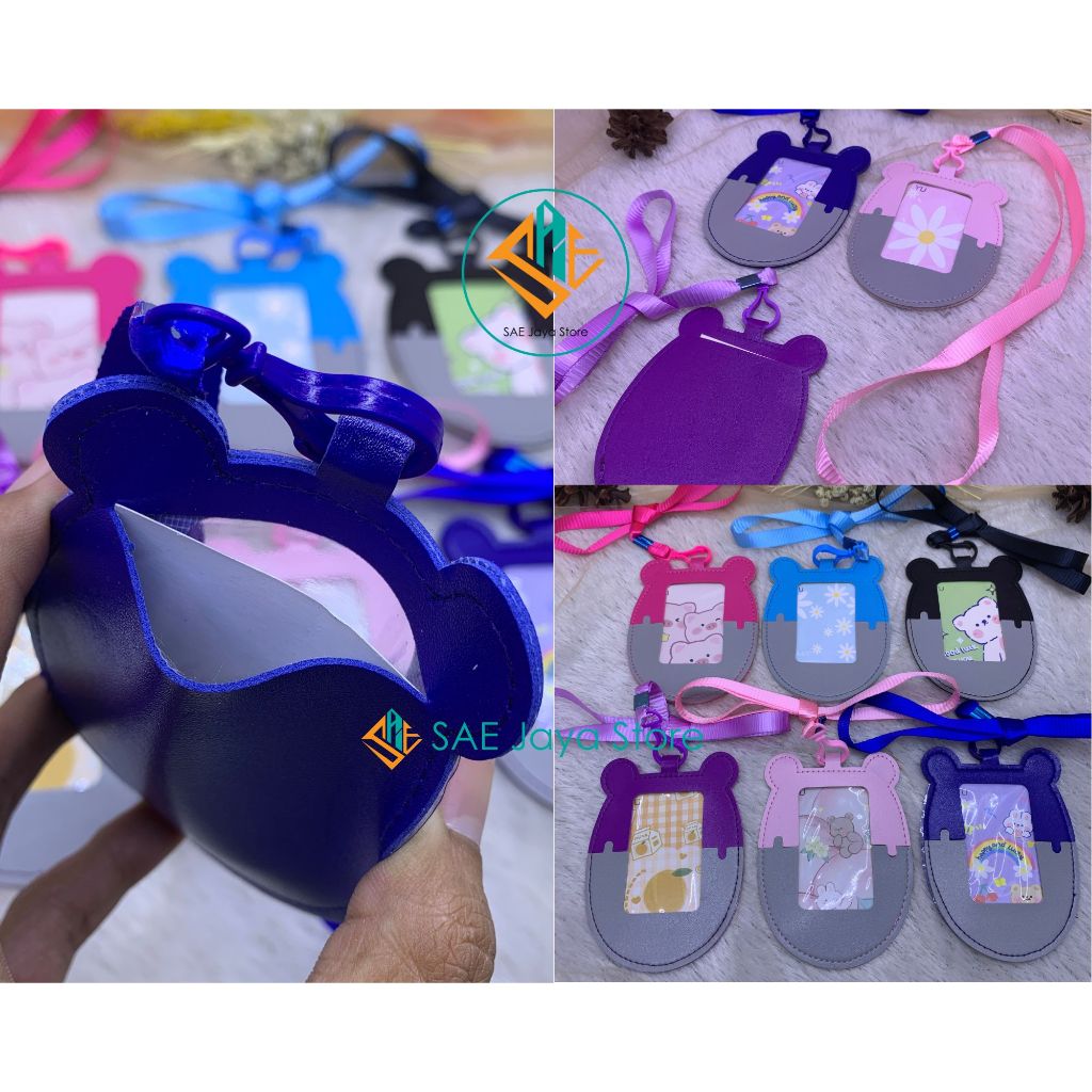 Jual SAE - TALI ID CARD NAME TAG BAHAN KULIT KARAKTER PANDA / NAME TAG ...