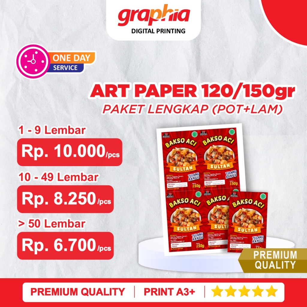Jual !! Print Art Paper + POTONG BIASA + Laminasi Glossy / Doff A3 ...