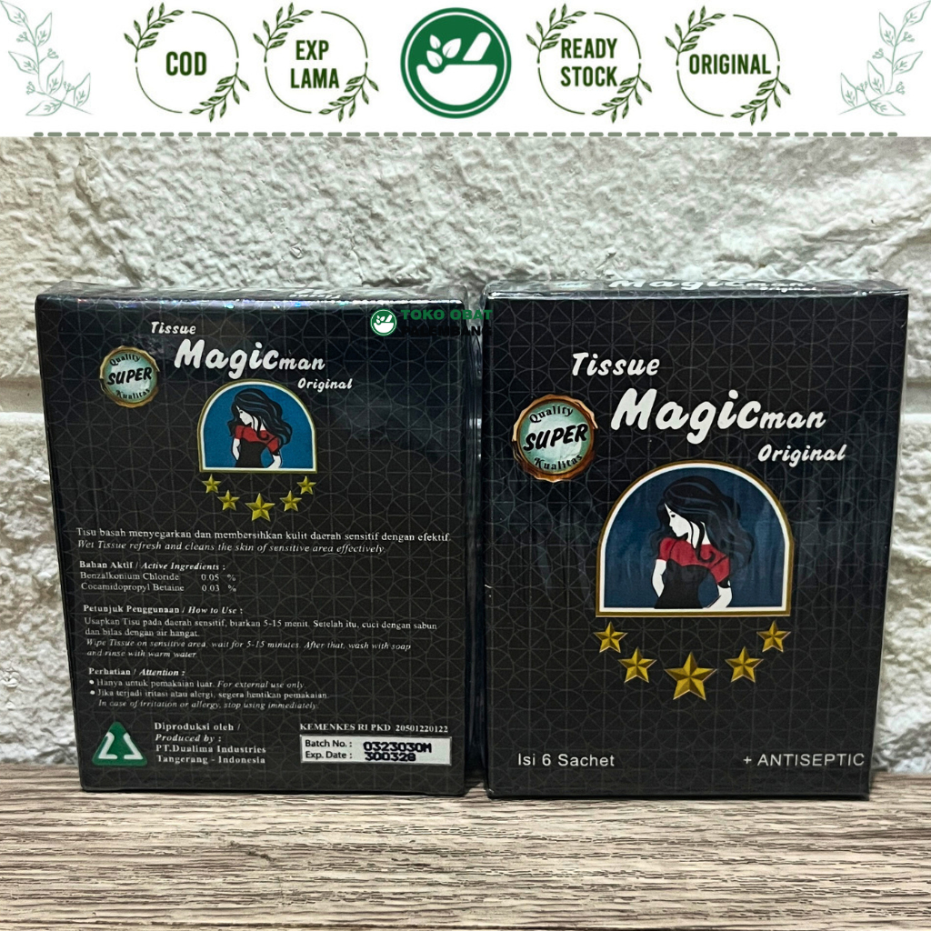 Jual TISSUE SUPER MAGIC MAN DUS HITAM 6SACHET ANTISEPTIC TISU SUPER ...