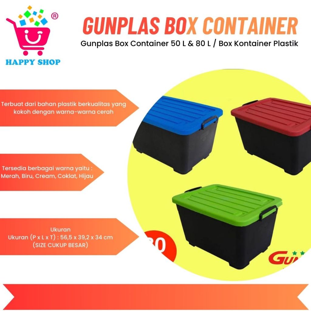 Jual Gunplas Box Container 50 L Box Kontainer Plastik + Roda [Ekspedisi ...
