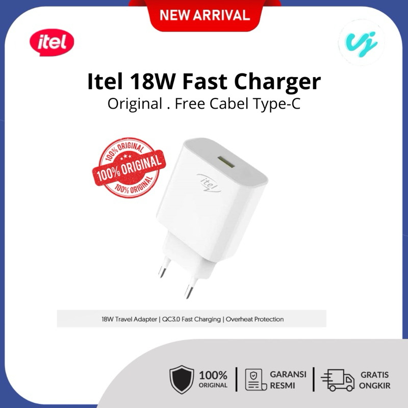 Jual Itel S23 Plus Travel Adaptor Charger 18W Type-C Original Fast ...