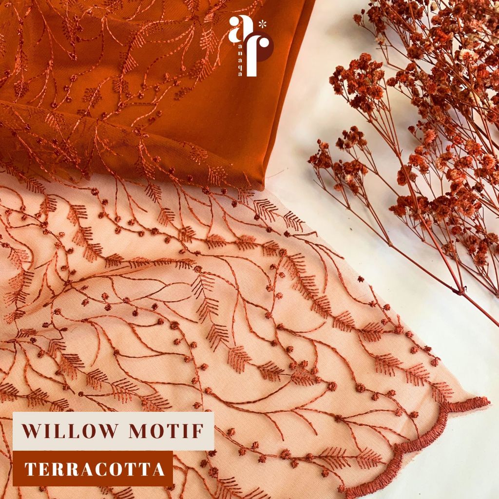Jual ½ meter Kain Brukat Premium Willow Motif / Brokat Tile Prancis ...