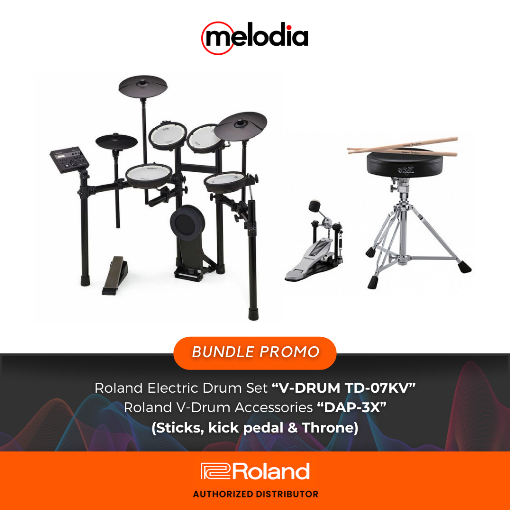 Jual Bundle Roland Drum Electronic V-DRUMS TD-07KV with Accessories Package | Shopee Indonesia