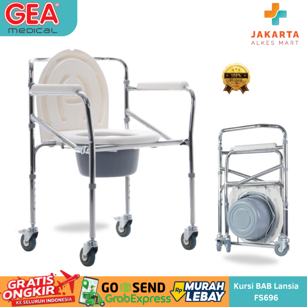 Jual Commode Chair With Castor Gea FS696 Kursi BAB Toilet Pispot Roda ...