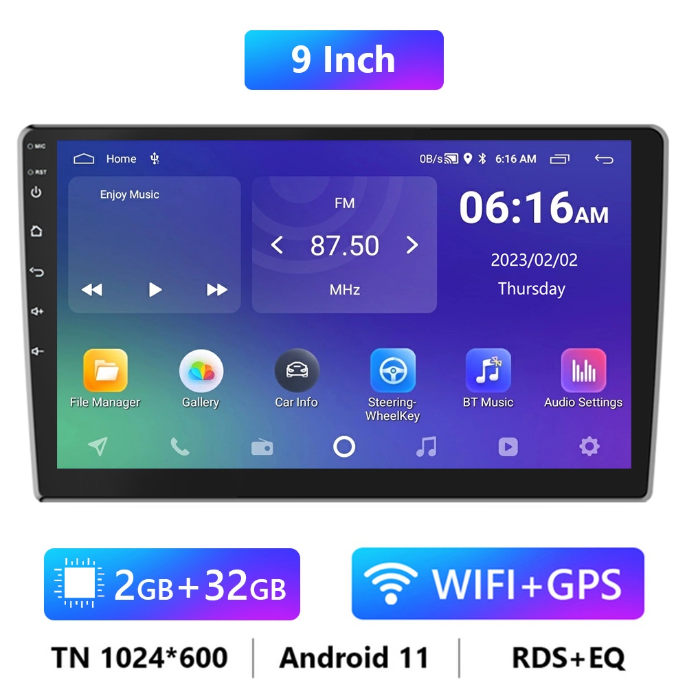 Jual 7 9 10 Inch 2+32G/4+32G Android 12 Radio Stereo Mobil 2GB RAM 32GB ROM Bluetooth WiFi GPS ...