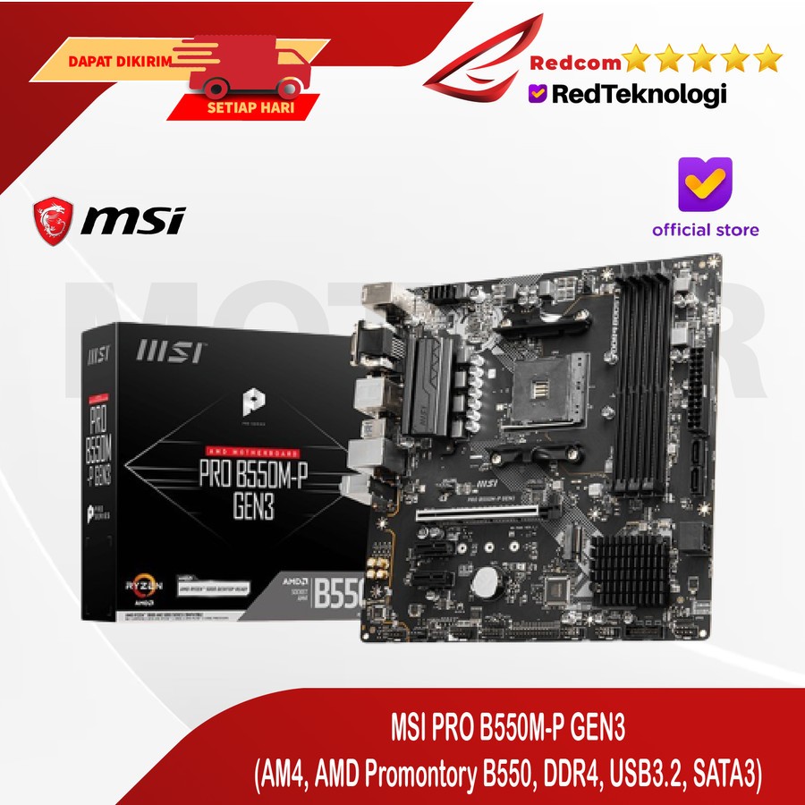 Jual MSI PRO B550M-P GEN3 (AM4, AMD Promontory B550, DDR4, USB3.2 ...