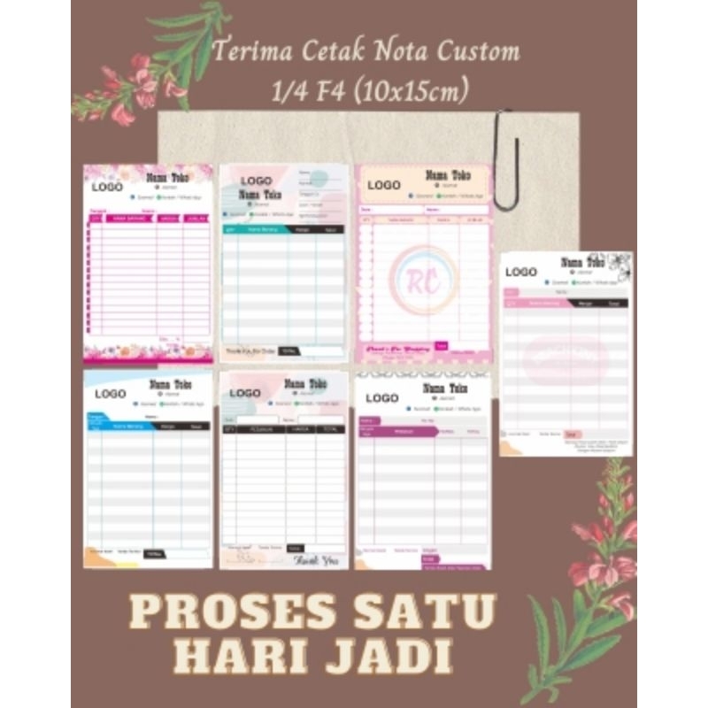 Jual Nota custom 1 rim murah grosir/invoice/kwitansi custom/nota ...