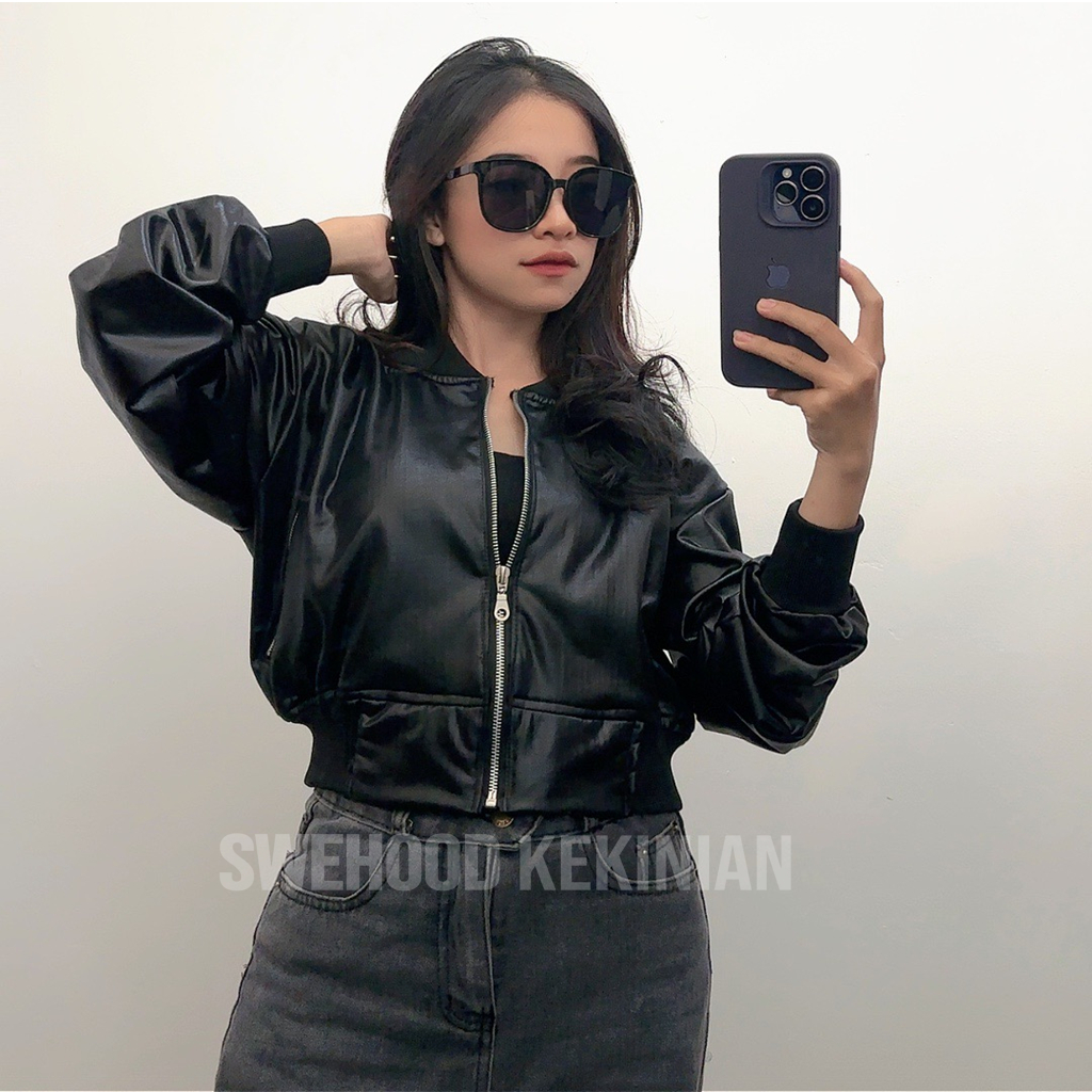 Jual CARISSA METALIC ZIPPER PREMIUM Jacket Elegant Wanita Kekinian ...