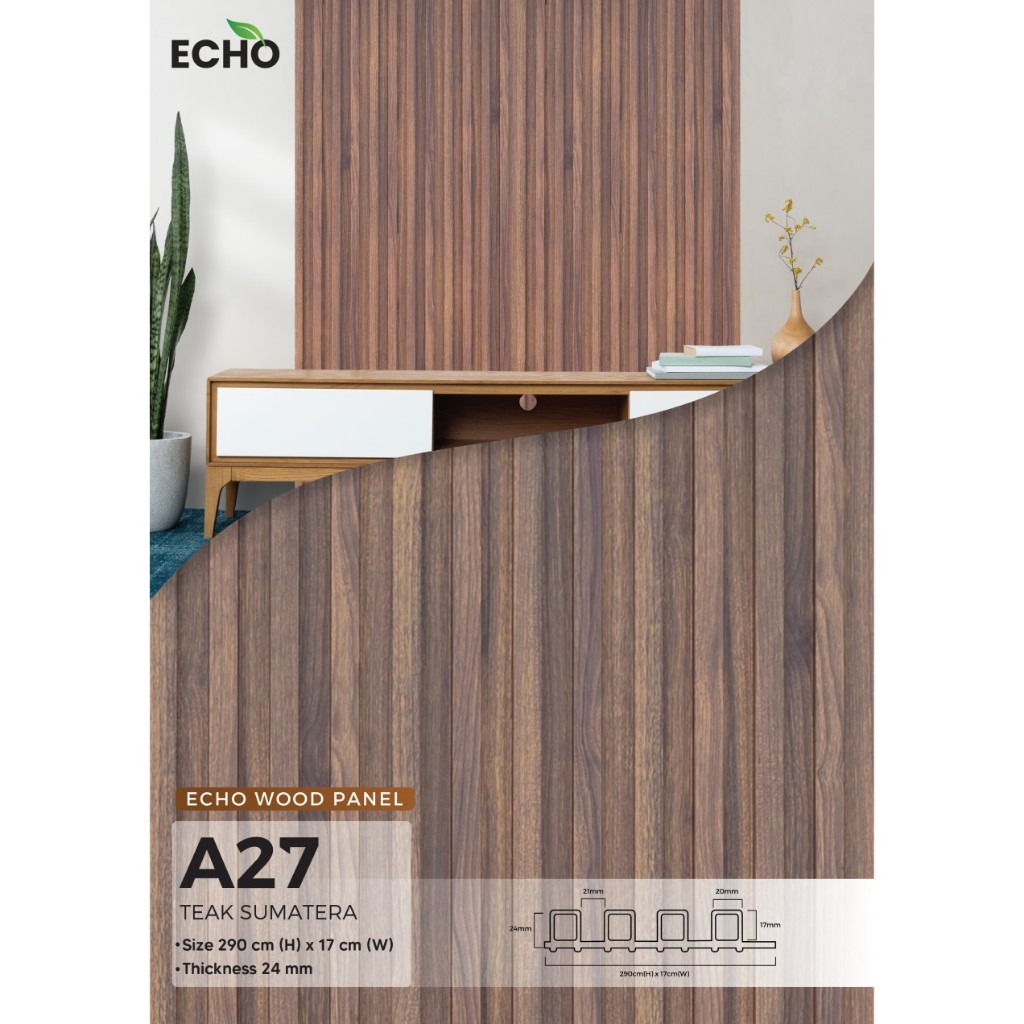 Jual PVC Wood Panel Motif Kayu Salur Minimalis / Wall Panel Kayu ECHO WOOD | Shopee Indonesia