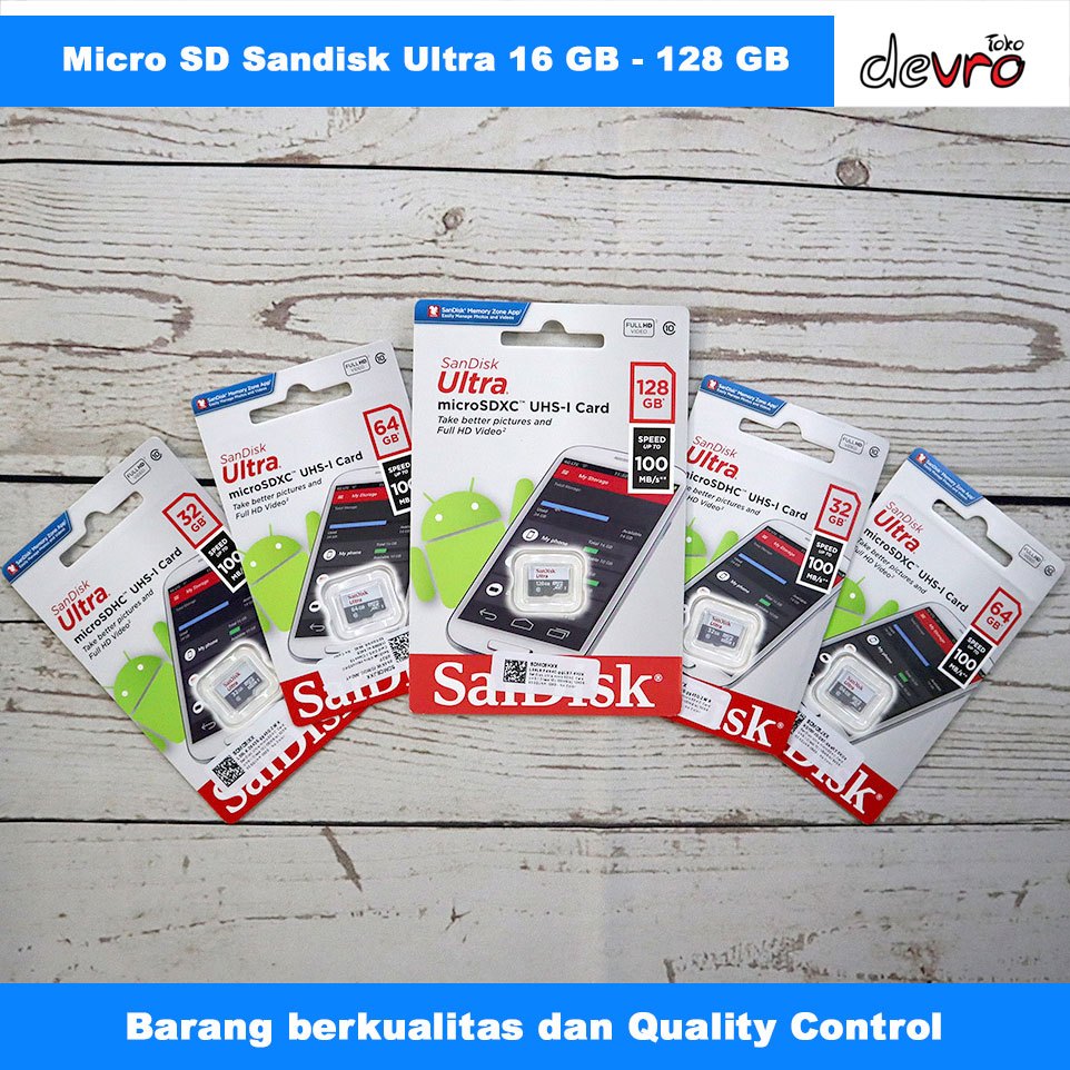 Jual Micro SD Microsd SanDisk Ultra microSDHC Card UHS-I Class 10 (80MB/s) - Kartu Memori Memory ...