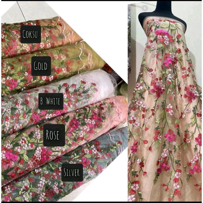 Jual tile halus, kain tile Valentino,kain kebaya,bahan kebaya,tule ...