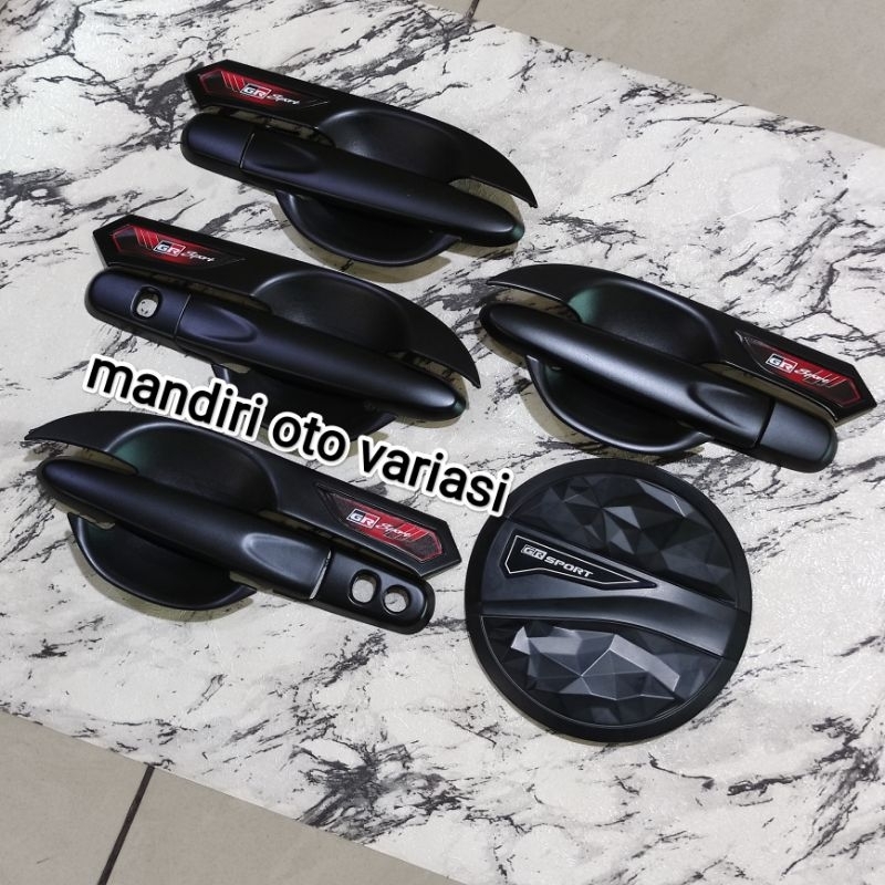 Jual Paket outer cover handle pintu tutup tangki bensin mobil Toyota All New Rush 2018 hitam ...