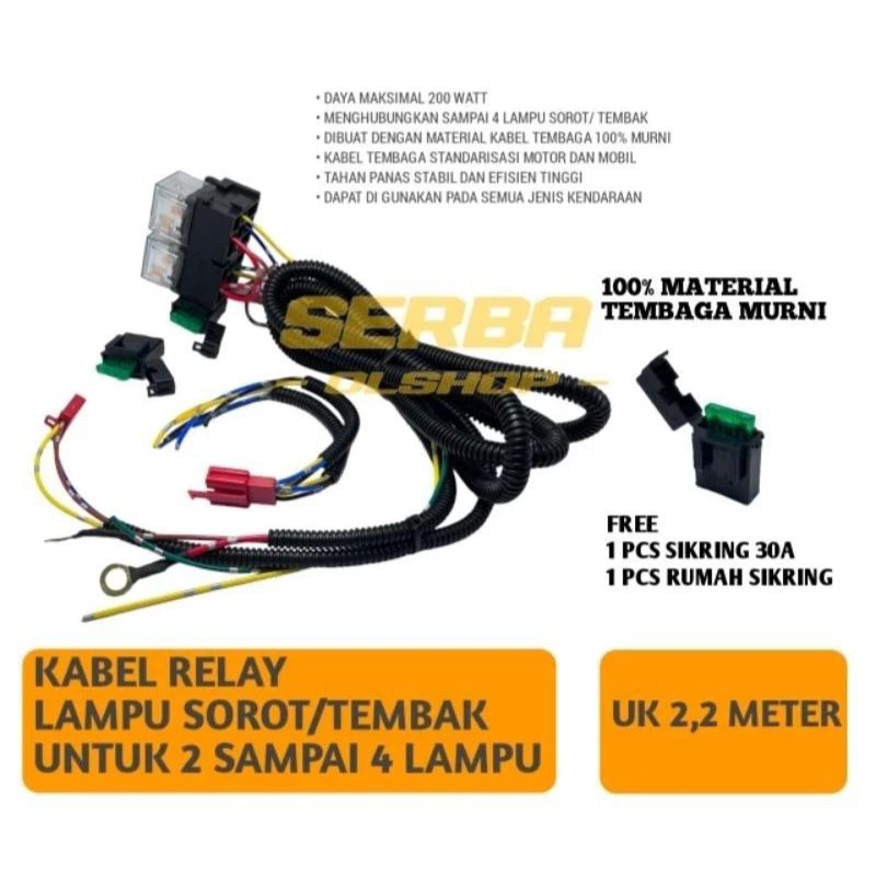 Jual Riley KABEL SET LAMPU LED TEMBAK / SOROT UNTUK MOTOR DAN MOBIL ...