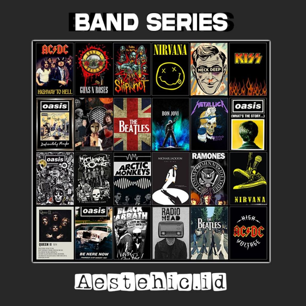 Jual (ISI 32PCS) Poster Dinding Band Metal series dekorasi kamar ...