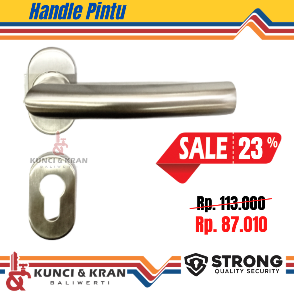 Jual Handle Pintu Alumunium Strong 6820 SSS gagang pintu oval stainless ...
