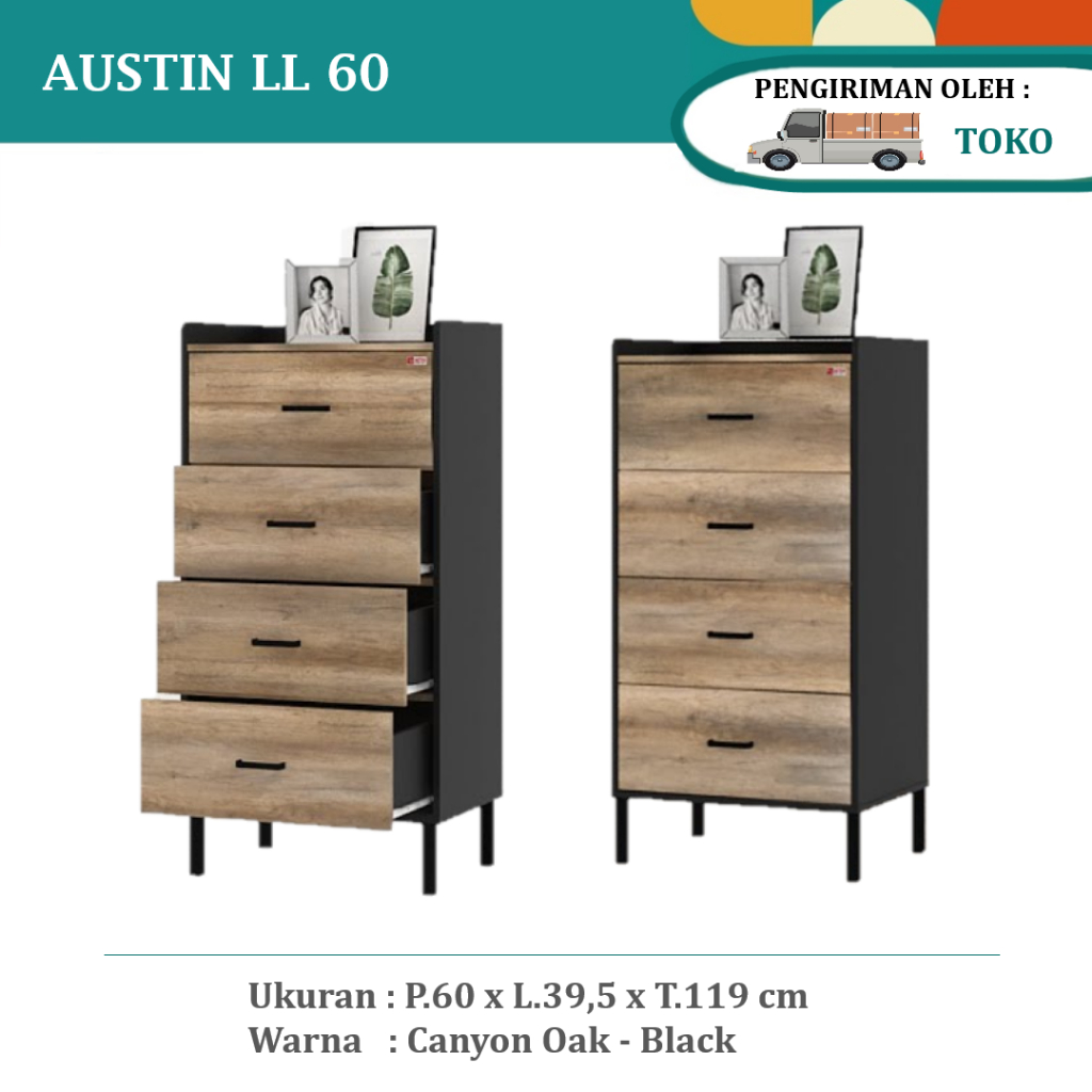 Jual Lemari Drawer Cabinet | Lemari Laci Motif Kayu Activ JAZZ AUSTIN ...