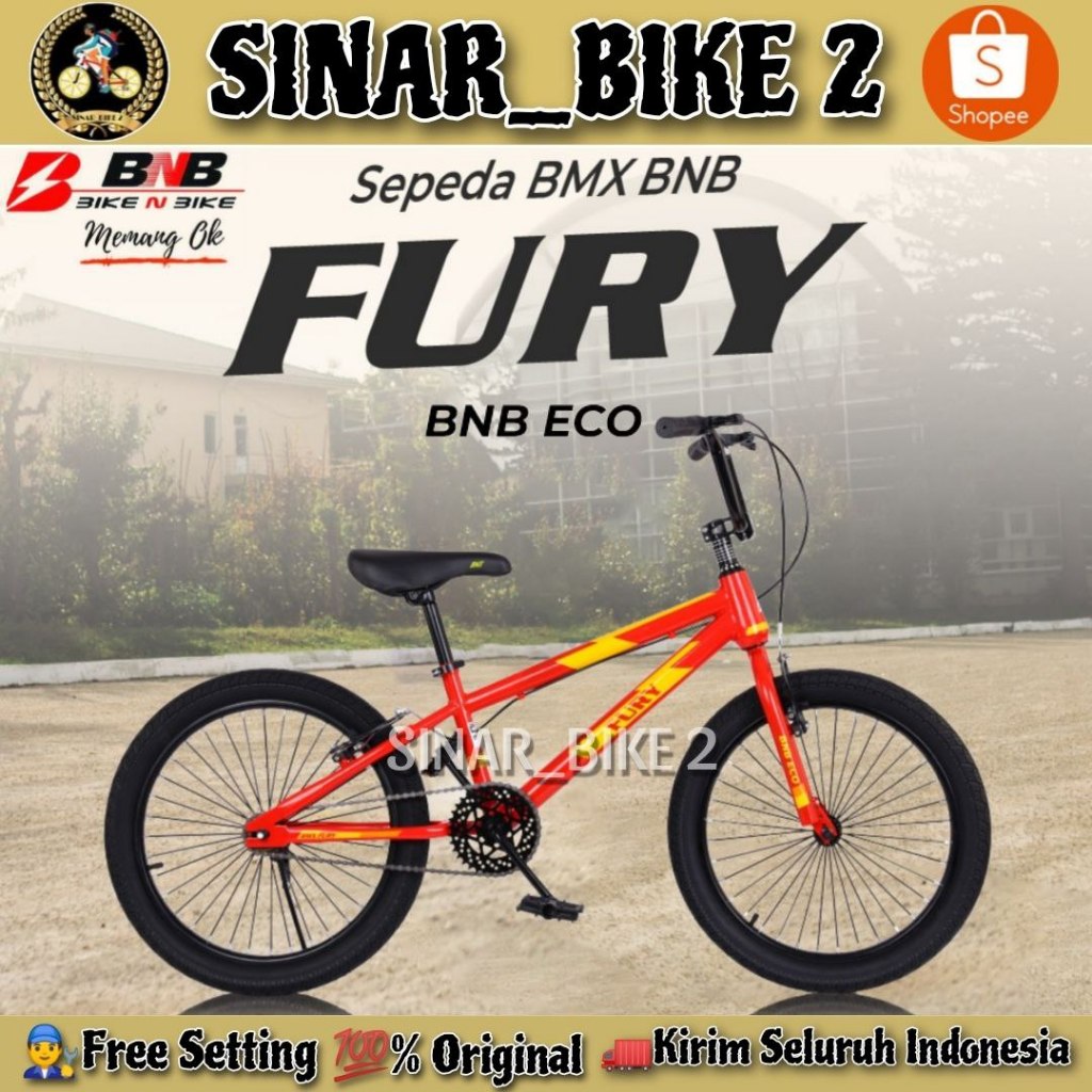 Jual Sepeda BNB BMX FURY Ukuran 20 Inch Ban 2.50 Untuk Anak & Dewasa | Shopee Indonesia