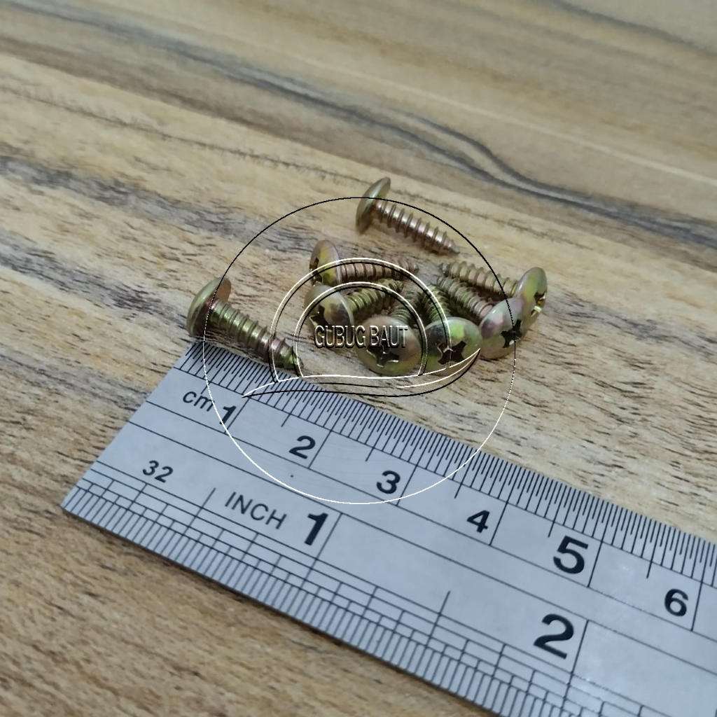 Jual SEKRUP SKRUP T TS 6X1/2" 6 X 1/2 TAB TSAB TSAT KUNING SCREW Payung ...