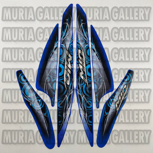 Jual stiker striping yamaha mio 2011 2012 biru list body standar ...