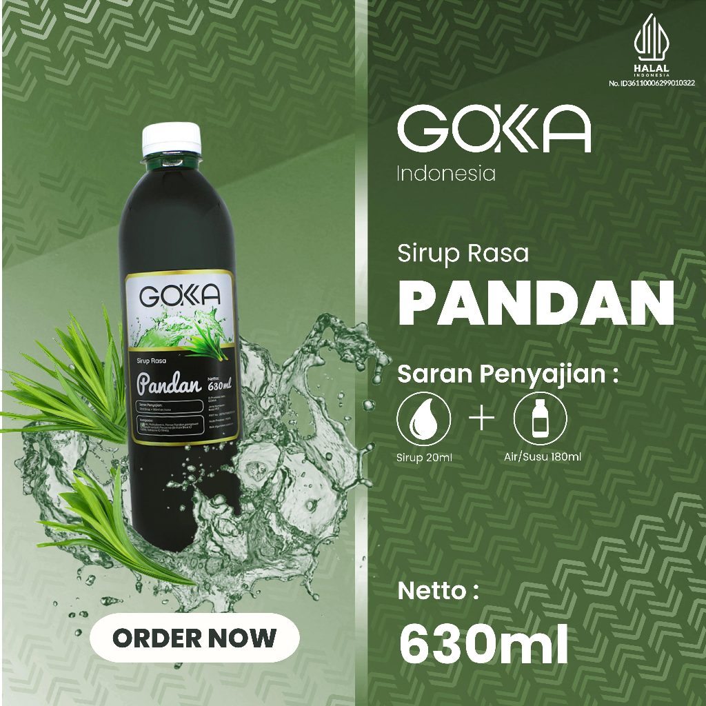 Jual Sirup Gokka Rasa Pandan / Minuman Syrup Gokka Rasa Pandan 630ml ...