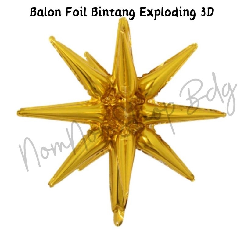 Jual Balon foil Bintang Exploding Starburst 3D Gold 22 inch | Shopee ...