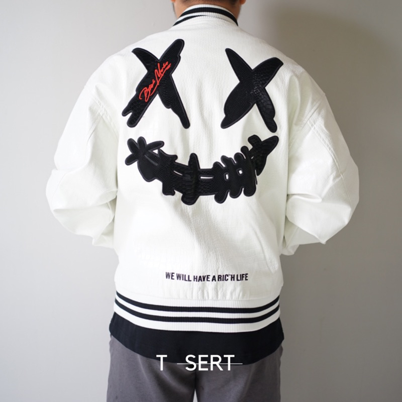 Jual RIC Ricky Is Clown Black Mamba Varsity Jacket White ( 100% ...