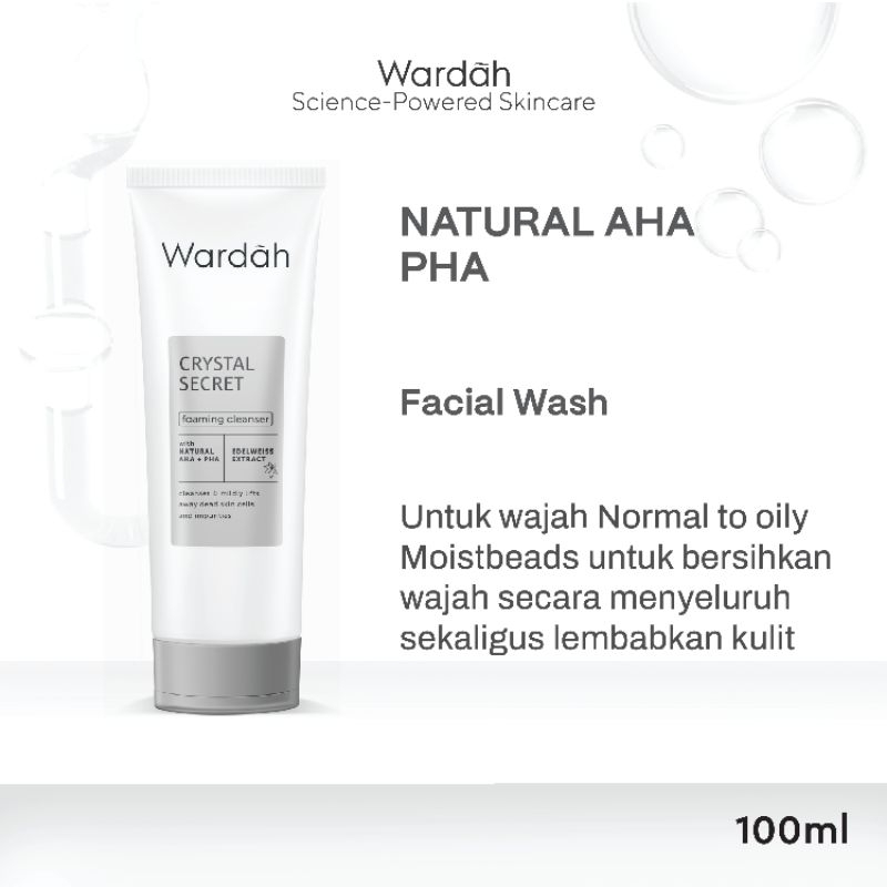 Jual Wardah Crystal Secret Foaming Cleanser with Natural AHA + PHA 100 ...