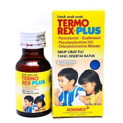 Jual Obat Flu Batuk Pilek Demam Turun Panas Anak TERMOREX PLUS Kuning ...