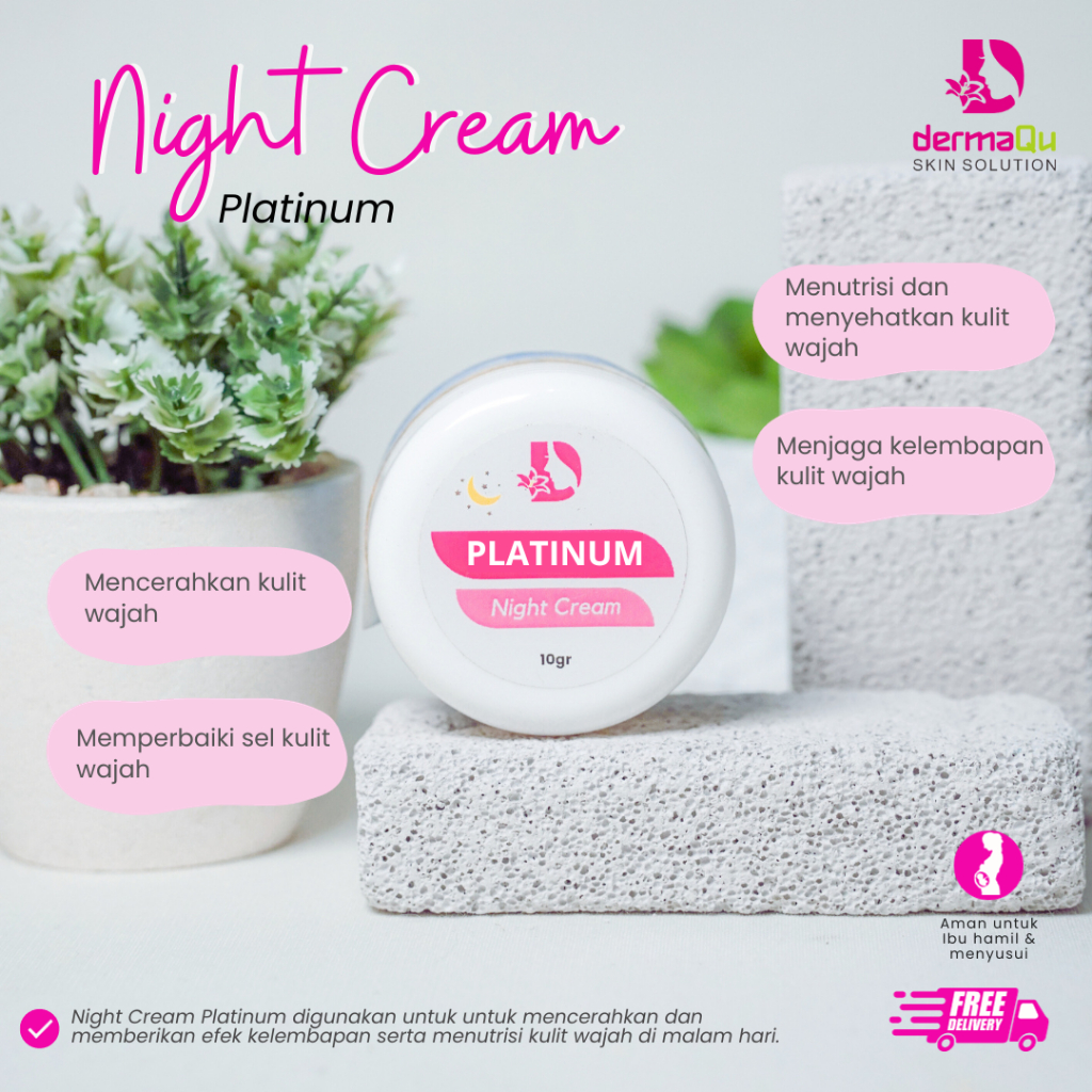Jual DERMAQU PLATINUM NIGHT CREAM - CREAM MALAM PENCERAH WAJAH | Shopee ...